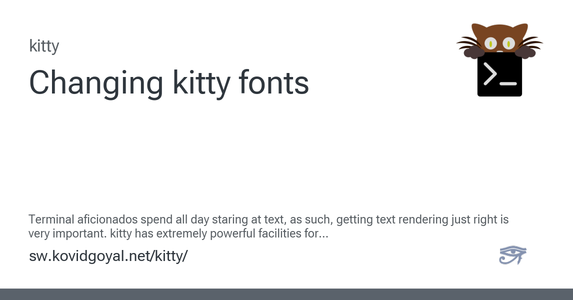 Changing kitty fonts - kitty
