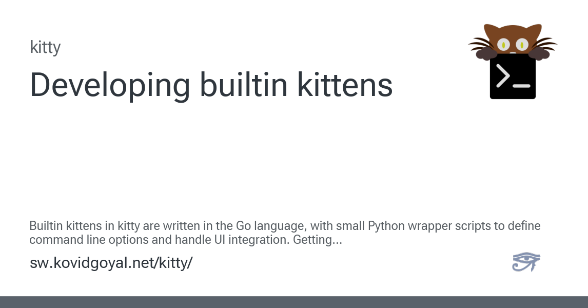 Developing builtin kittens - kitty