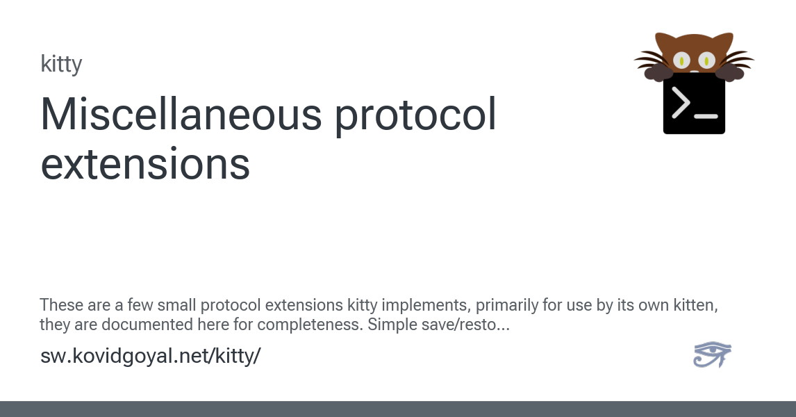 Miscellaneous protocol extensions - kitty